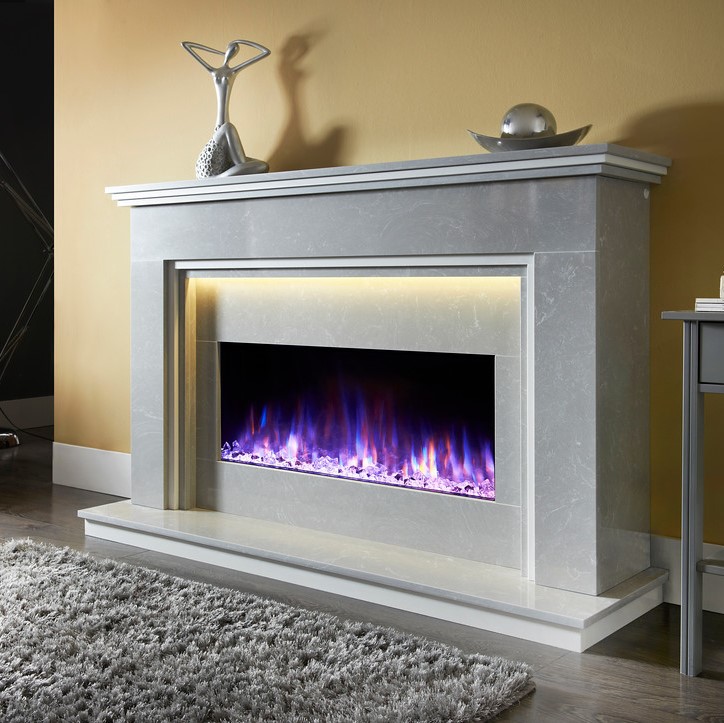 Bespoke Fires step Elite suite duo flame | Stoke Flame